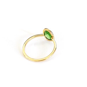 14K Tsavorite Ring, Rose Cut Tsavorite Engagement Promise Ring ...