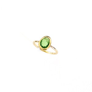 14K Tsavorite Ring, Rose Cut Tsavorite Engagement Promise Ring ...