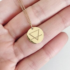 14K 9K Gold Earth Necklace, Element Necklace, Alchemy Necklace, Earth ...