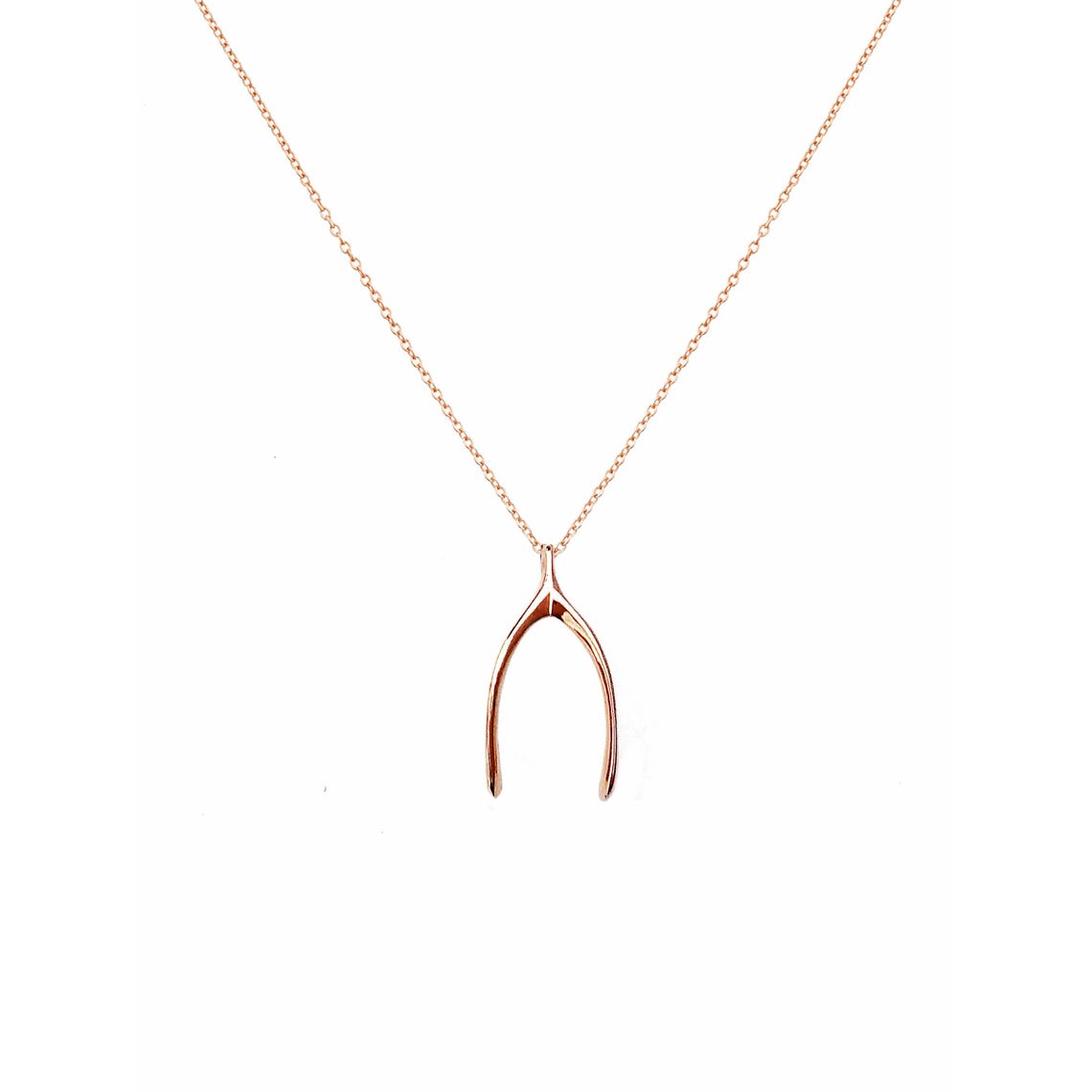 14K 9K Solid Gold Wishbone Necklace, Good Luck Charm, Lucky Make a Wish ...