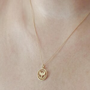 14K 9K Rising Phoenix Necklace, Solid Gold Phoenix Charm,minimalist ...