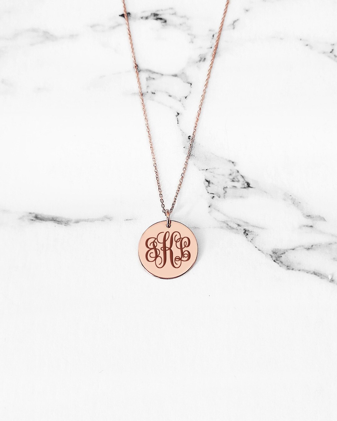 14K 9K Personalized Disc Necklace, Solid Gold Disc Necklace, Custom ...