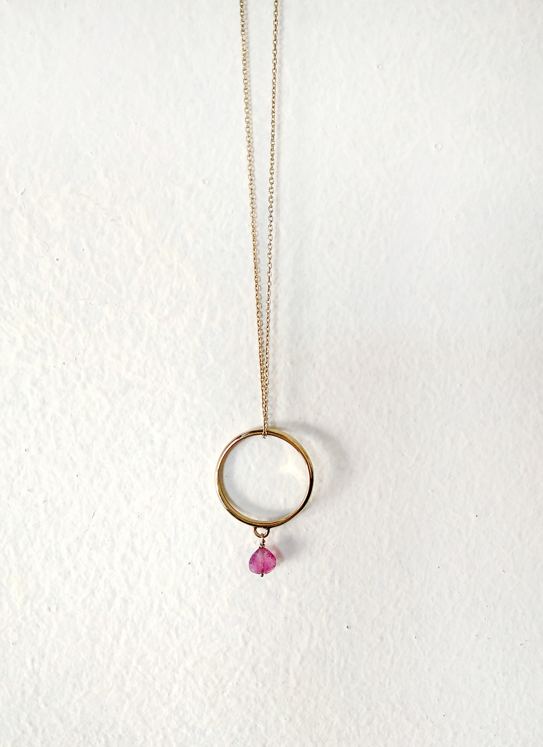 14K Gold Charm ring Tourmaline ring Gold dangle ring | Etsy