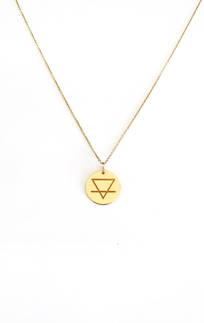 14K 9K Gold Earth Necklace Element Necklace Alchemy - Etsy