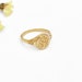 18K 14K 9K Flower Signet Ring, Floral Wreath Signet Ring, Solid Gold ...