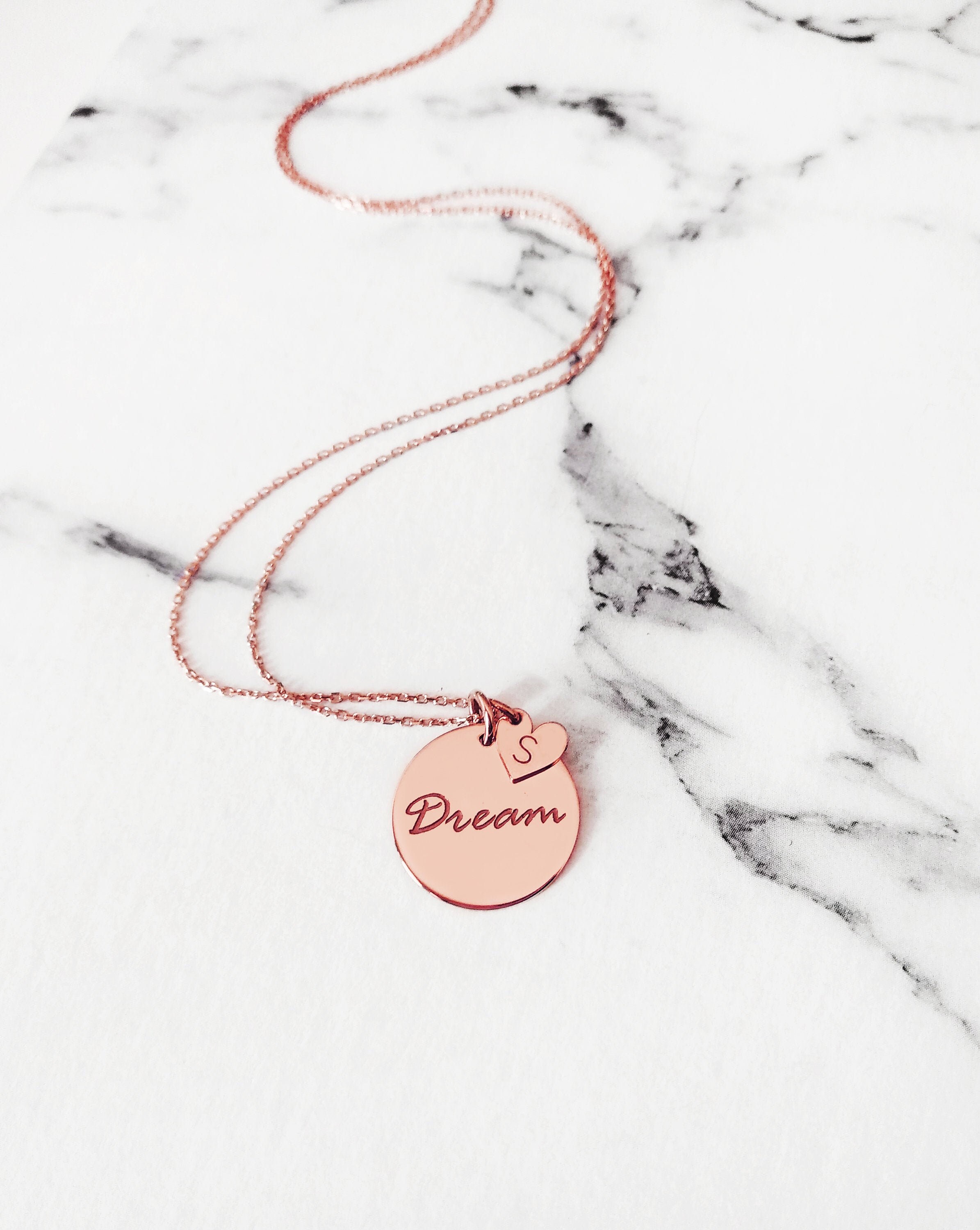 14K 9K Personalized Disc Necklace Solid Gold Disc Necklace | Etsy