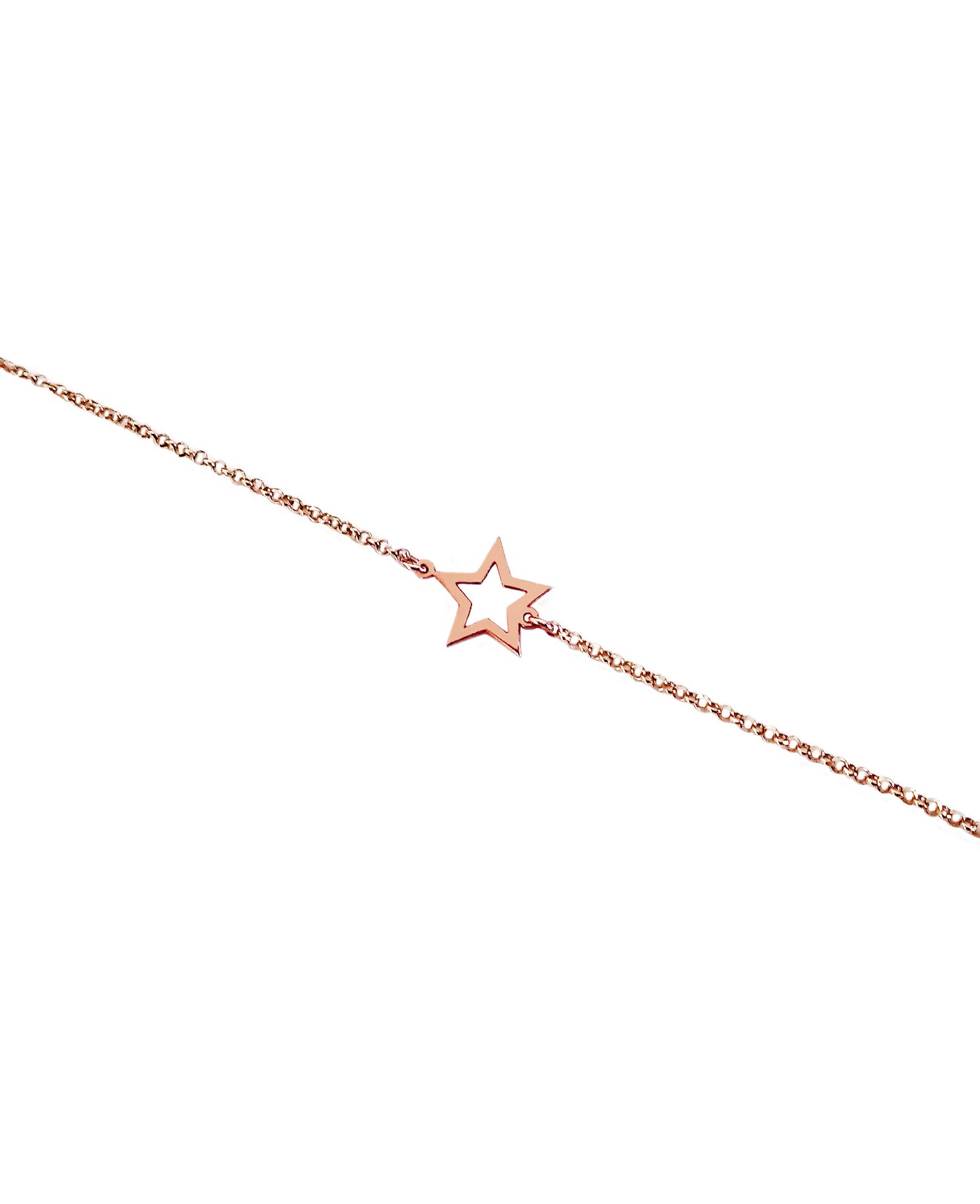 14K 9K Gold Star Bracelet Open Star Bracelet Solid Gold Star | Etsy