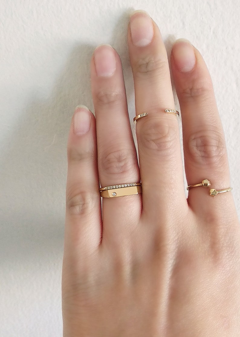 18K 14K Open Diamond Ring Open Diamond Wedding Band Matching - Etsy