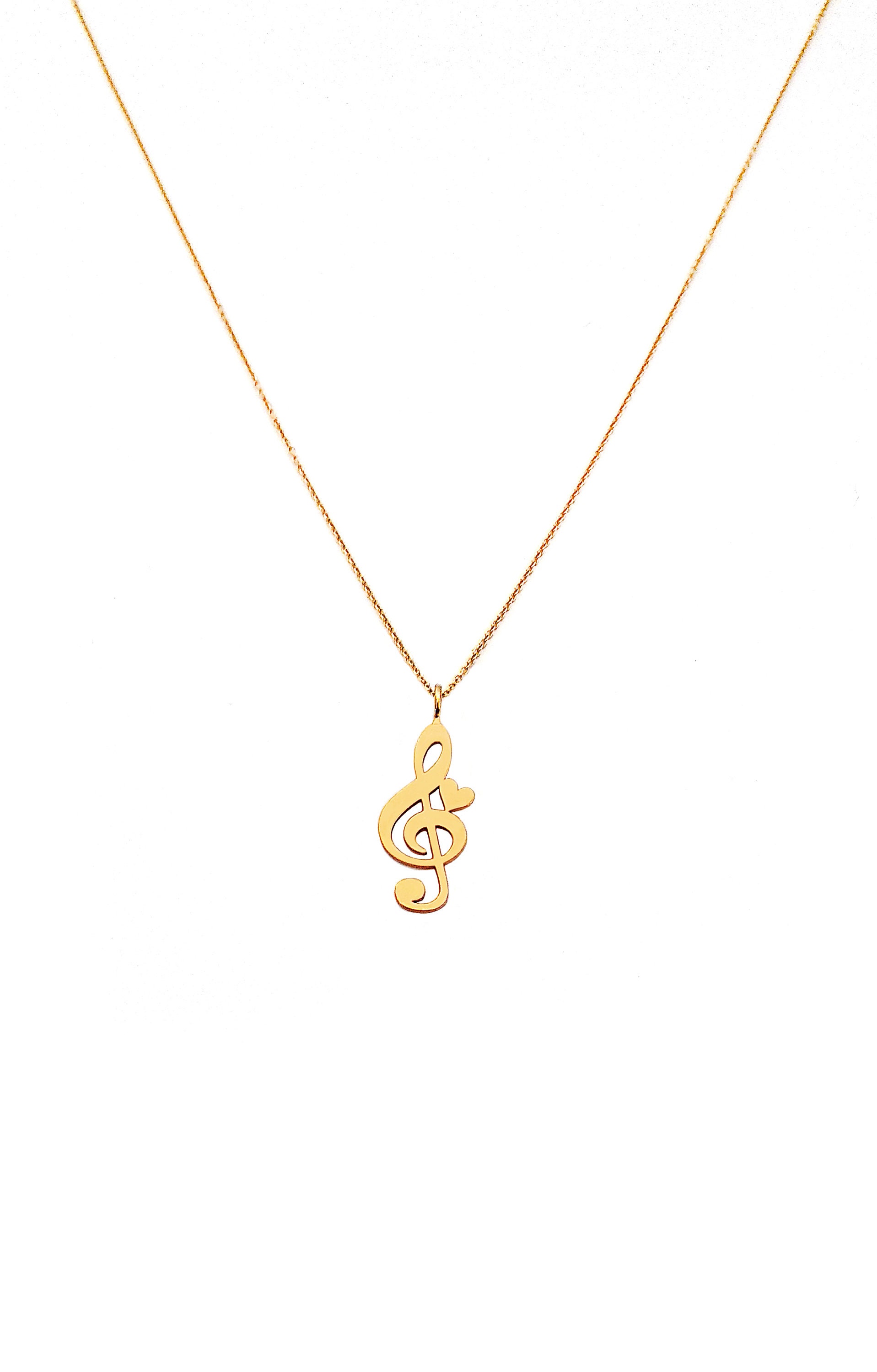14K Gold Music Note Necklace Treble Clef Charm Necklace - Etsy Canada