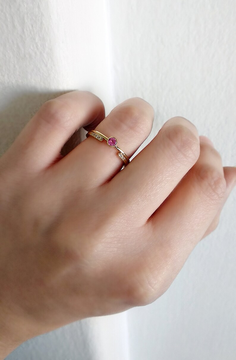 18K 14K Open Diamond Ring Open Diamond Wedding Band Matching - Etsy