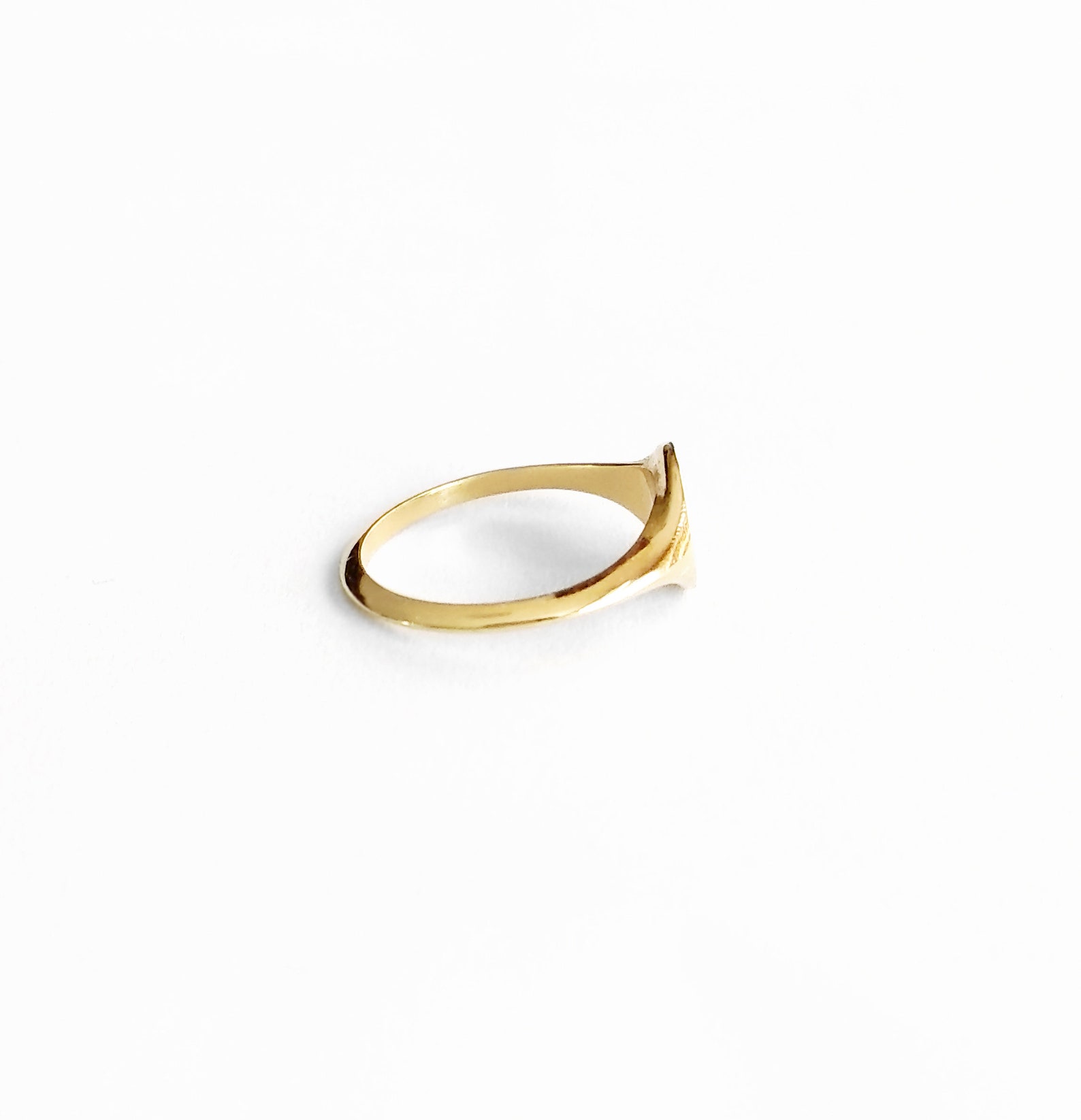 18K 14K 9K Dainty Round Signet Ring Solid Gold Ring Small - Etsy