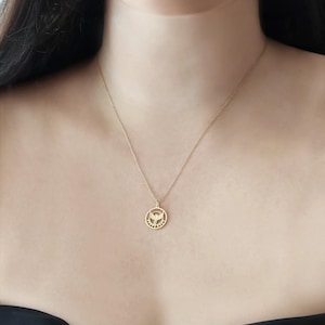 14K 9K Rising Phoenix Necklace, Solid Gold Phoenix Charm,minimalist ...