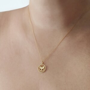 14K 9K Rising Phoenix Necklace, Solid Gold Phoenix Charm,minimalist ...