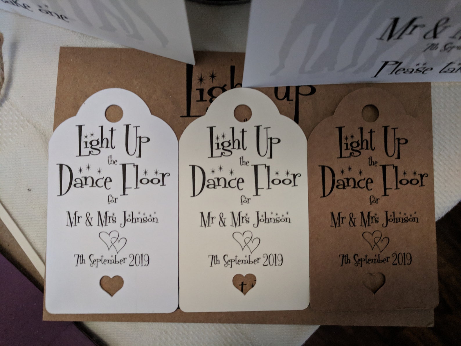 Light up the Dance Floor Glow Stick Tags - Personalised (50x) - Etsy