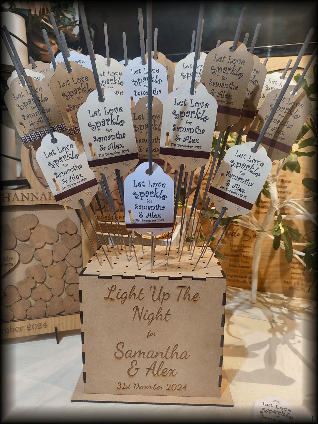 Personalised Sparkler Tags / With Match Striker Strip/ Wedding Favours ...