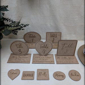 Wedding Table Place Settings - Name Places 5 Styles / Personalised ...