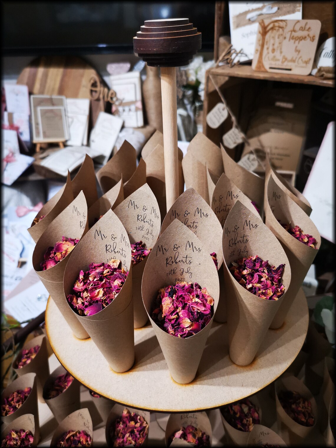 Confetti Cone Holder - Confetti Cone Stand - Circular Afternoon Tea ...