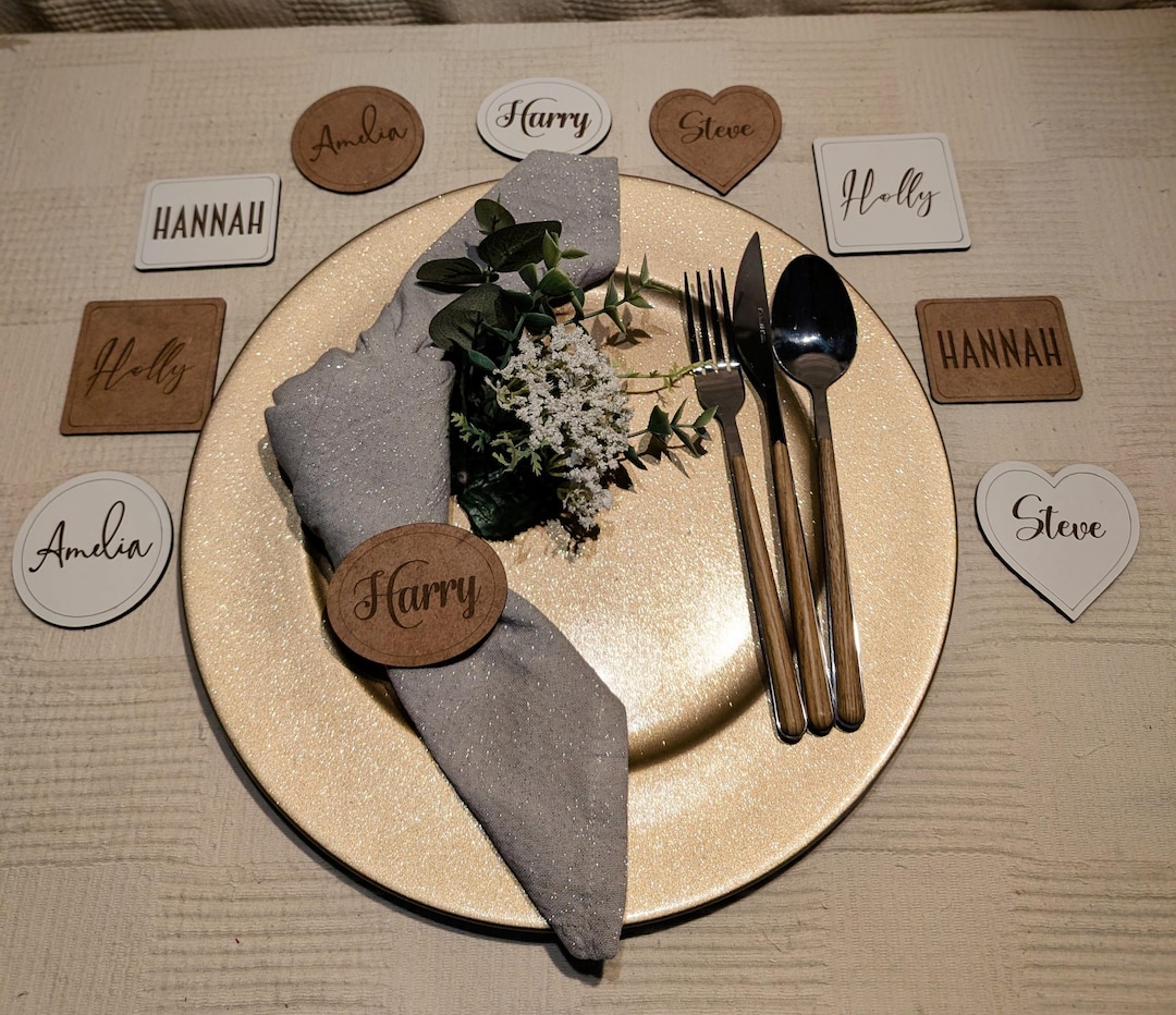 Wedding Table Place Settings - Name Places 5 Styles / Personalised ...