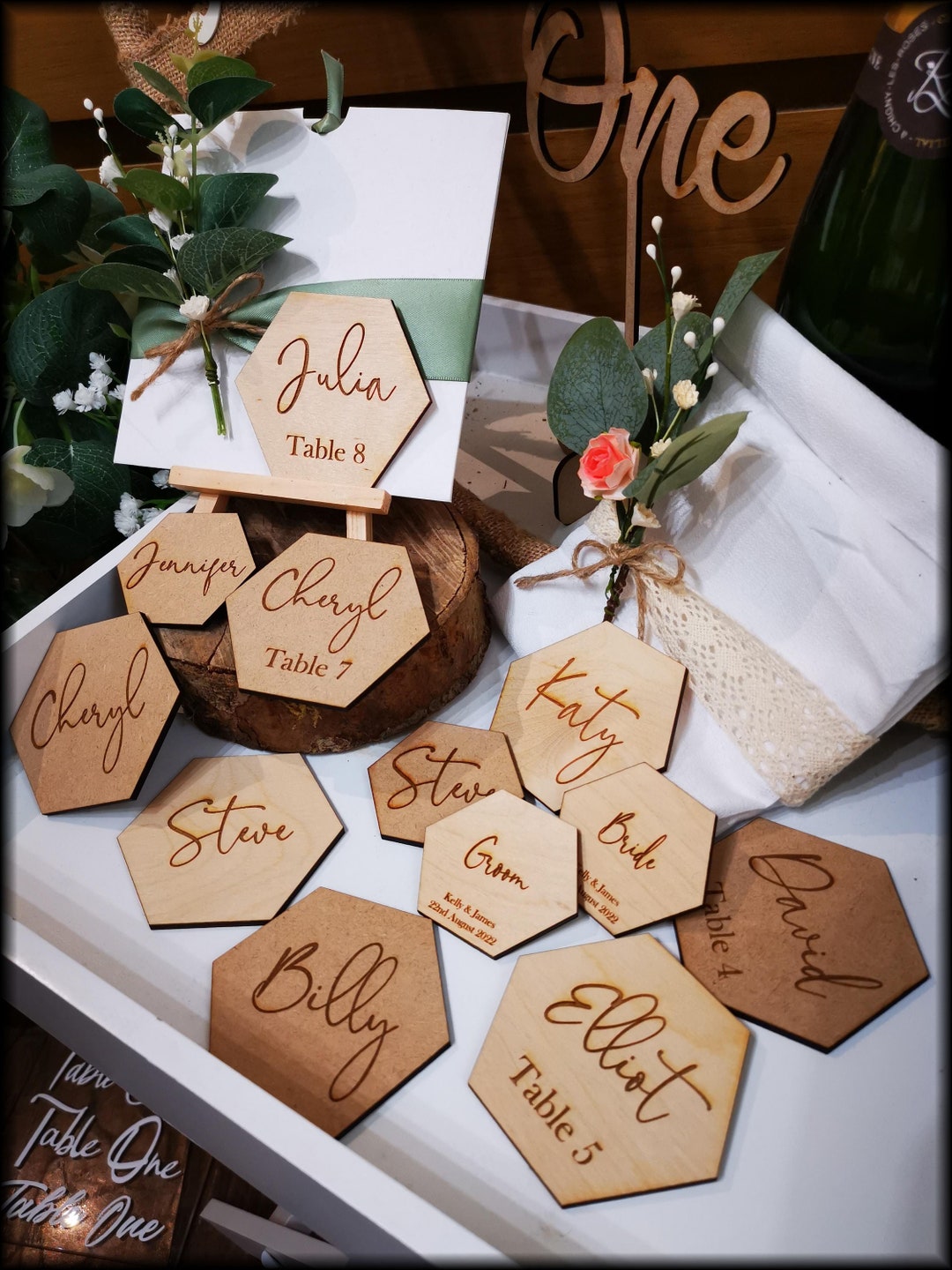 Wedding Table Place Settings - Birch / MDF - 2 Sizes / 3 Styles ...