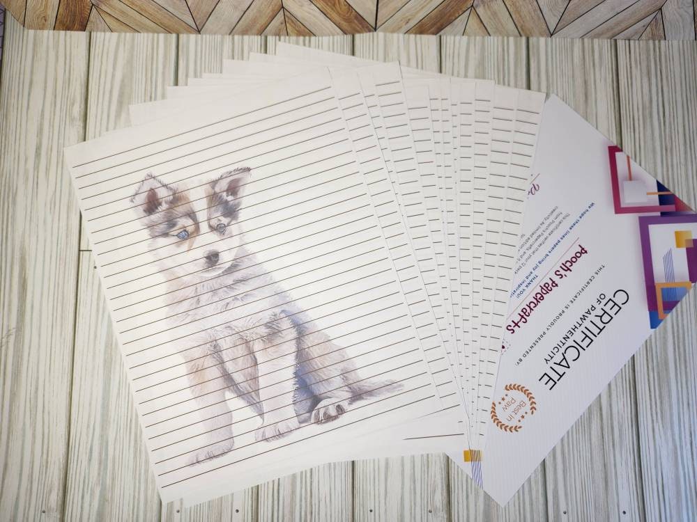 Lined Puppy Paper Dog Paper Lined Paper Scrapbook Paper Lined Journal ...