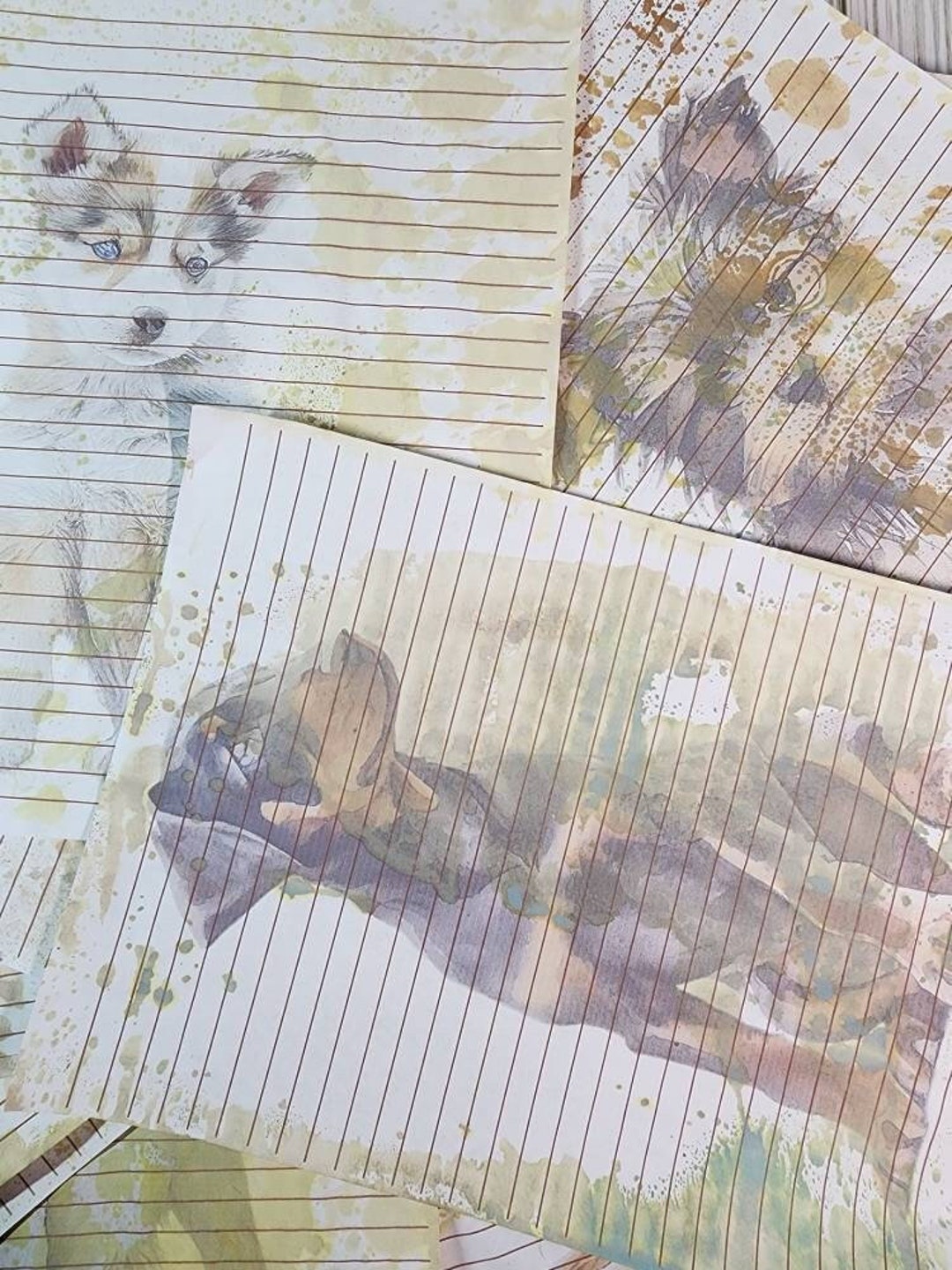 Splatter Pups Lined Paper Packs 12 Sheets - Notebook Paper, Unique ...