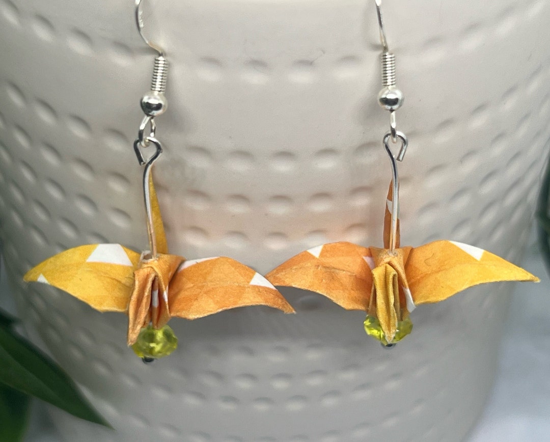 Demon Slayer Zenitsu Inspired Origami Crane Earrings - Etsy