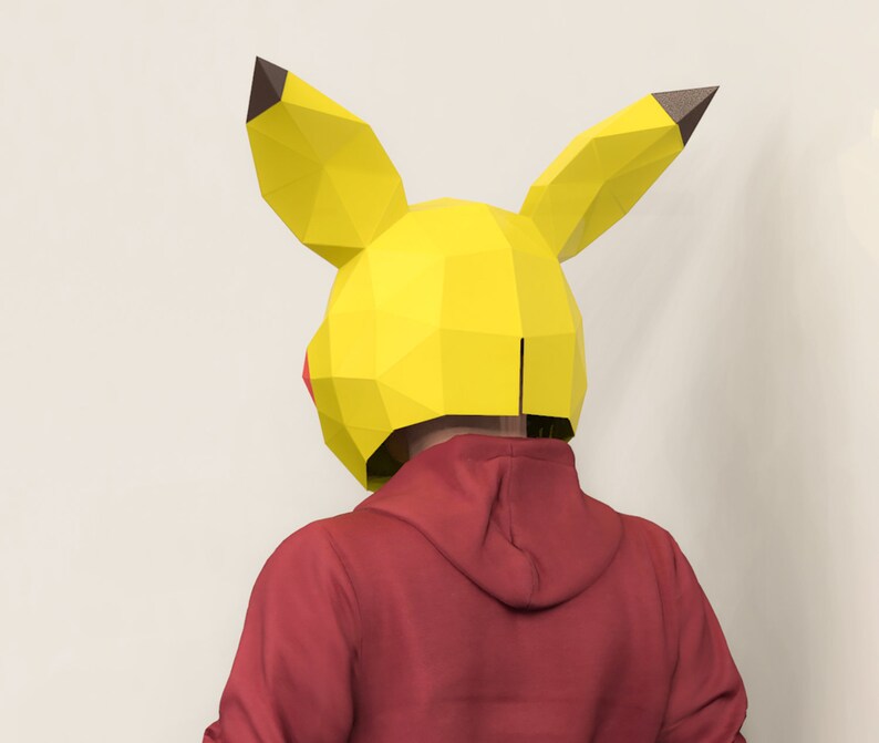 Pikachu papercraft pikachu mask pikachu mask pikapool mask | Etsy