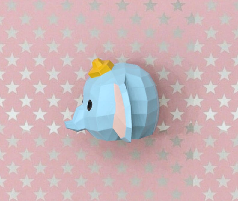 Papercraft dumbo head mask dumbo papercraft DIY Craft | Etsy