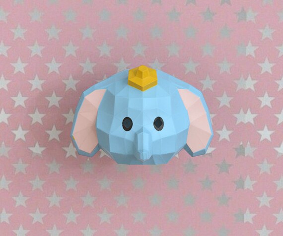 Papercraft dumbo head mask dumbo papercraft DIY Craft | Etsy