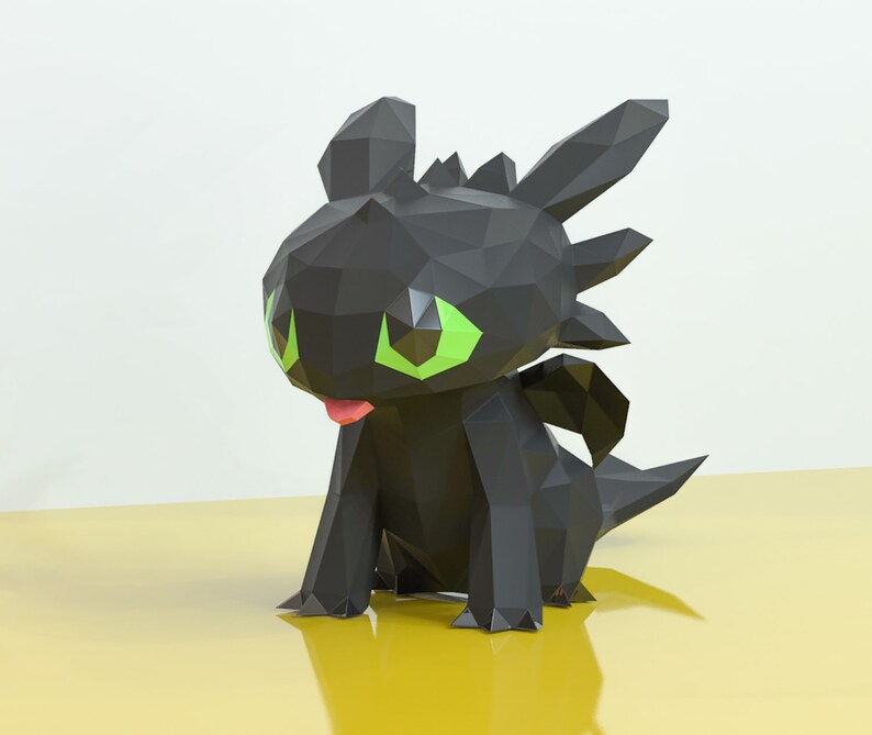 Toothless Papercraft Toothless Night Fury DIY craft | Etsy