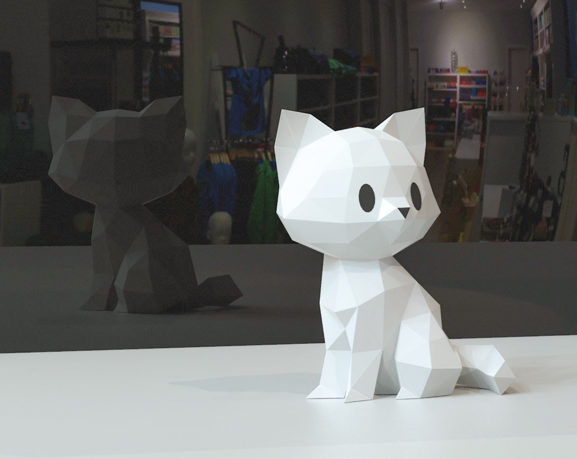 Papercraft Cat Kitten Cat Papercraft Kitten Cat Gifts | Etsy