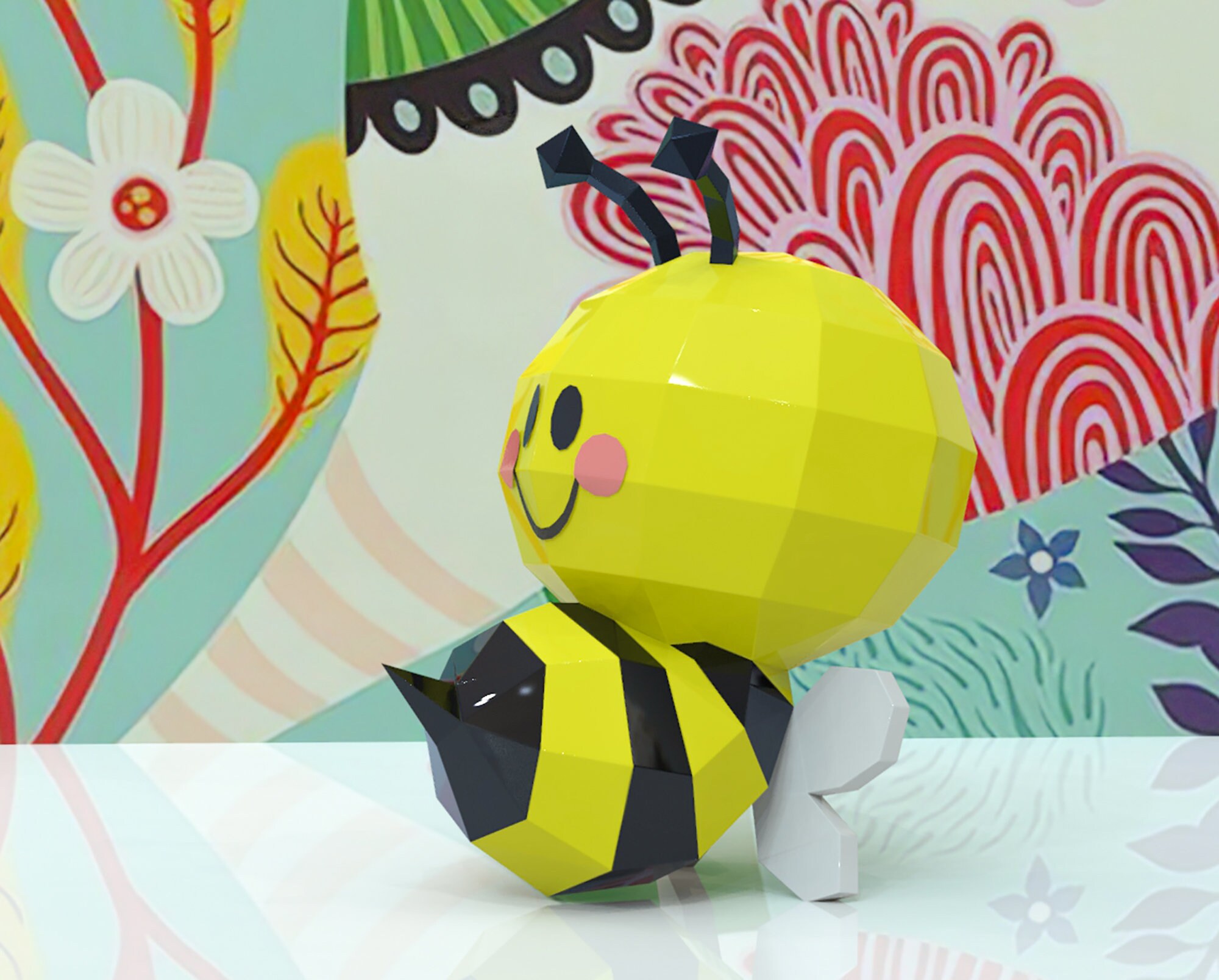 Bee papercraft bee papercraft insect paper craft DIY | Etsy