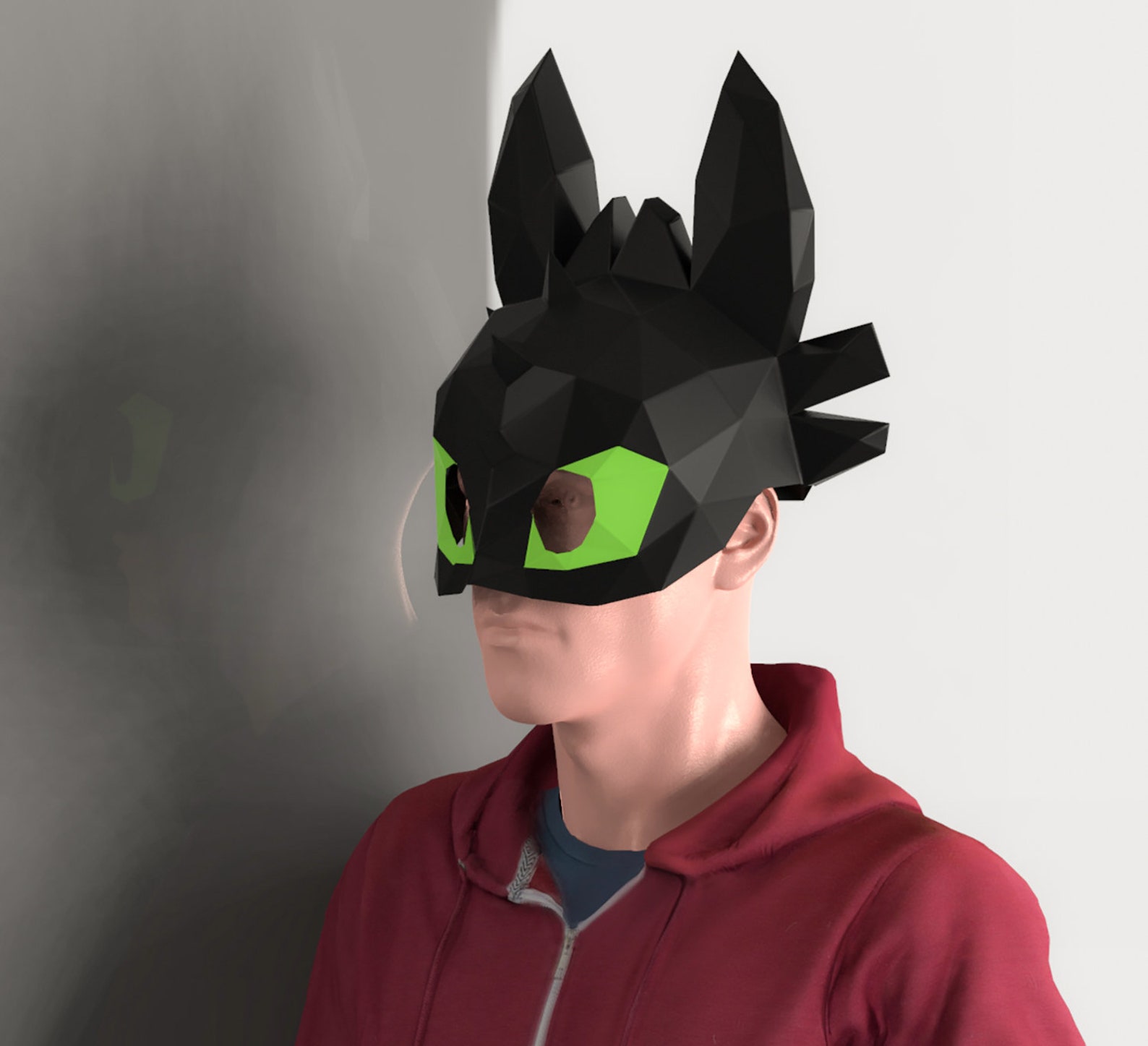 Toothless Mask Papercraft Toothless Dragon Mask Light Fury | Etsy UK