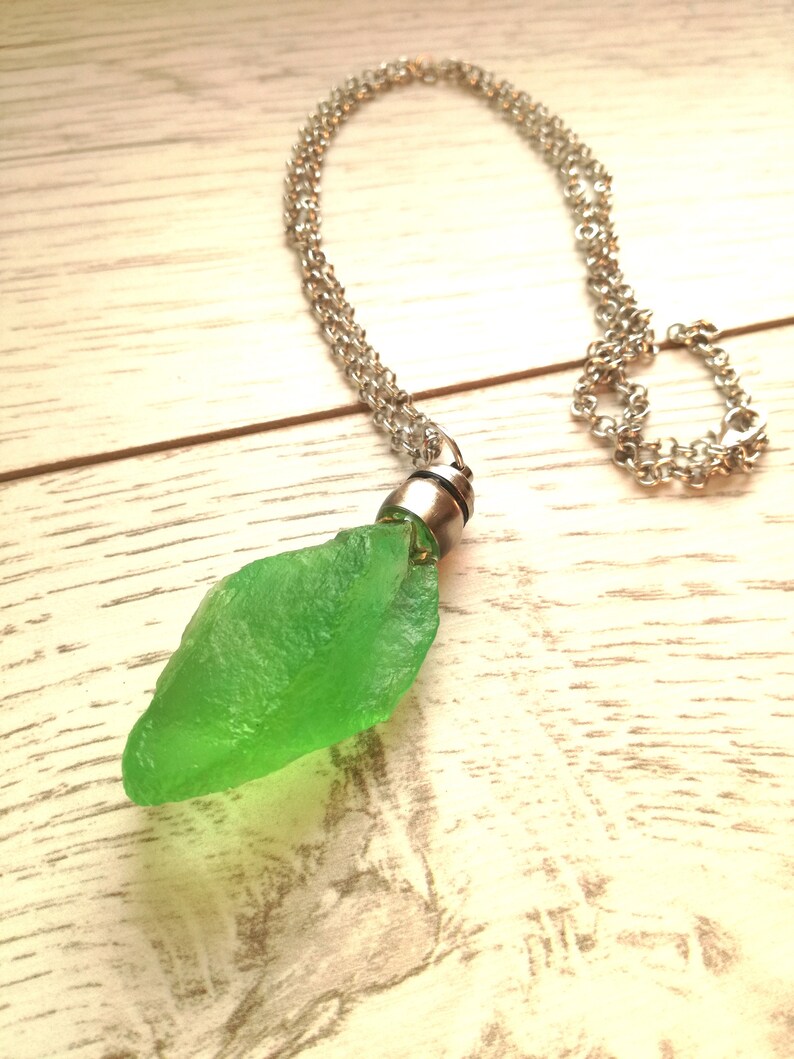Kryptonite superman crystal pendant with light DC inspired | Etsy
