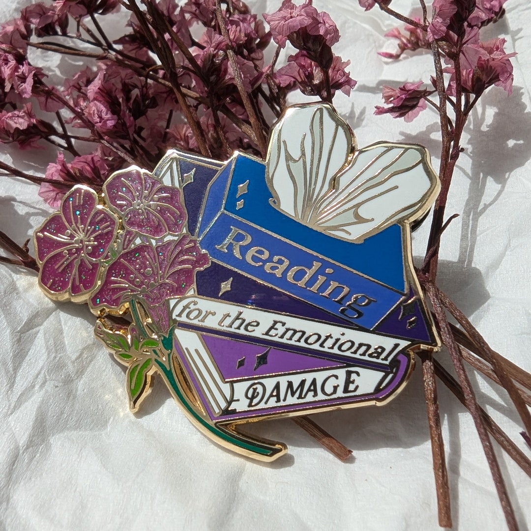 Emotional Damage Enamel Pin, Book Lover Pin Bibliophile Vol 4 - Etsy