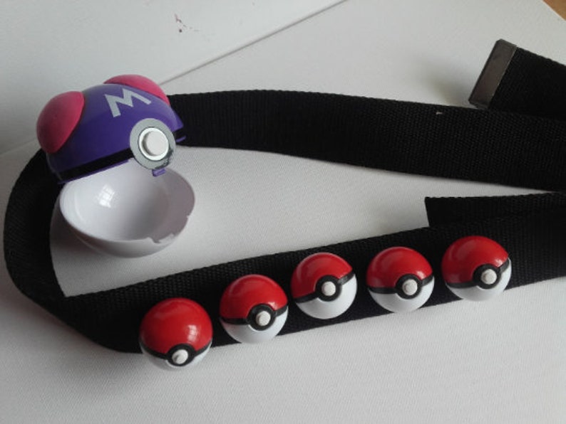 Pokemon trainer belt for cosplay 5 small pokéballs 1 big | Etsy