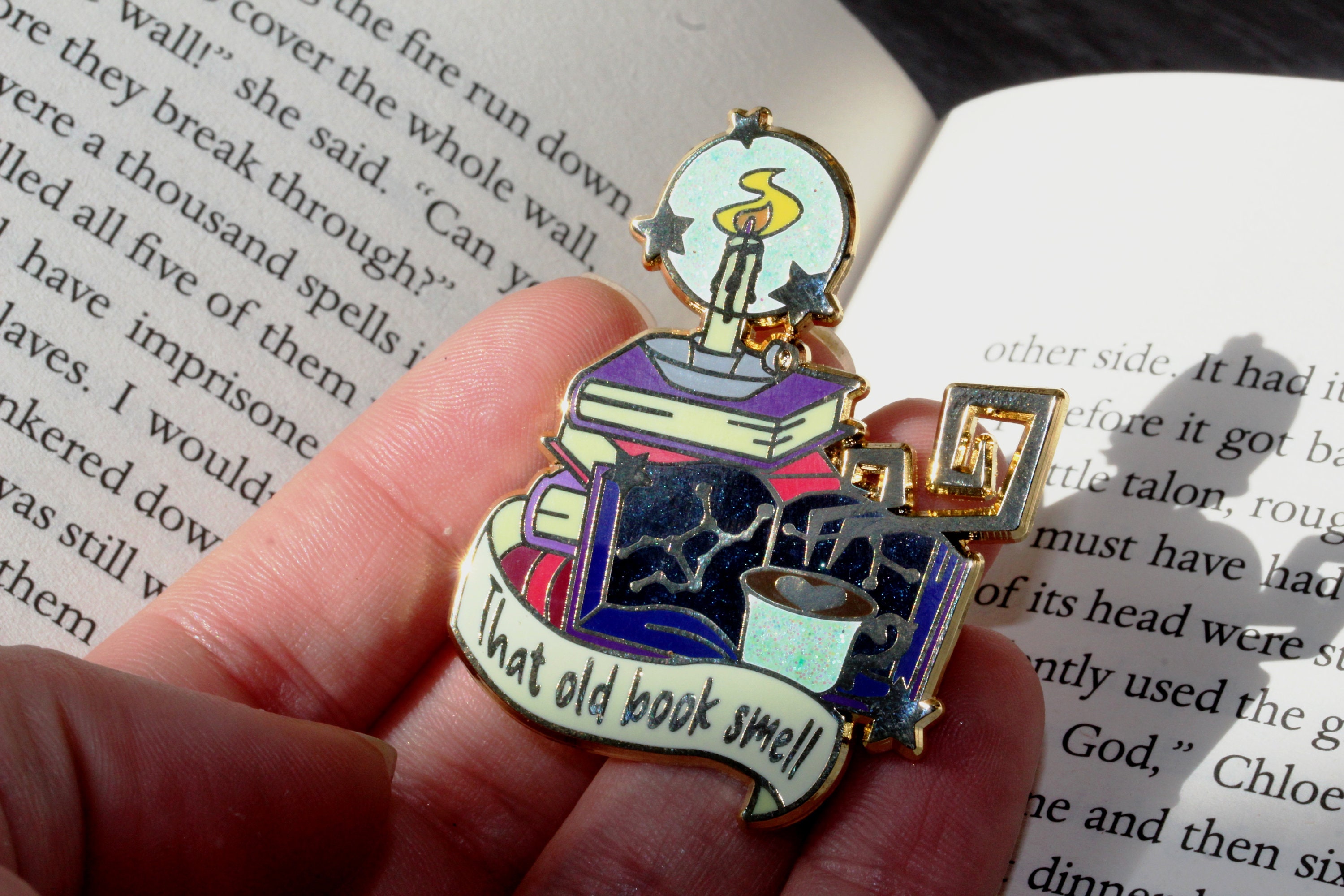 Book Lover Enamel Pin - That Old Book Smell - Etsy