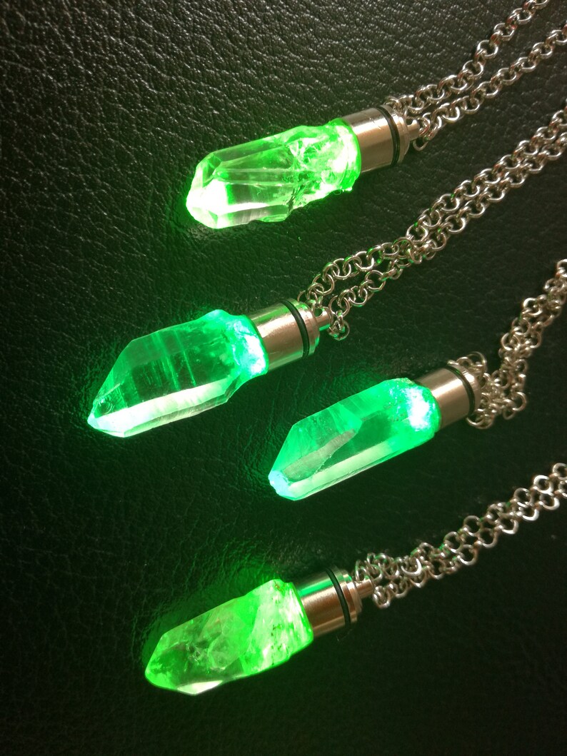 Kryptonite superman crystal pendant with light DC inspired | Etsy