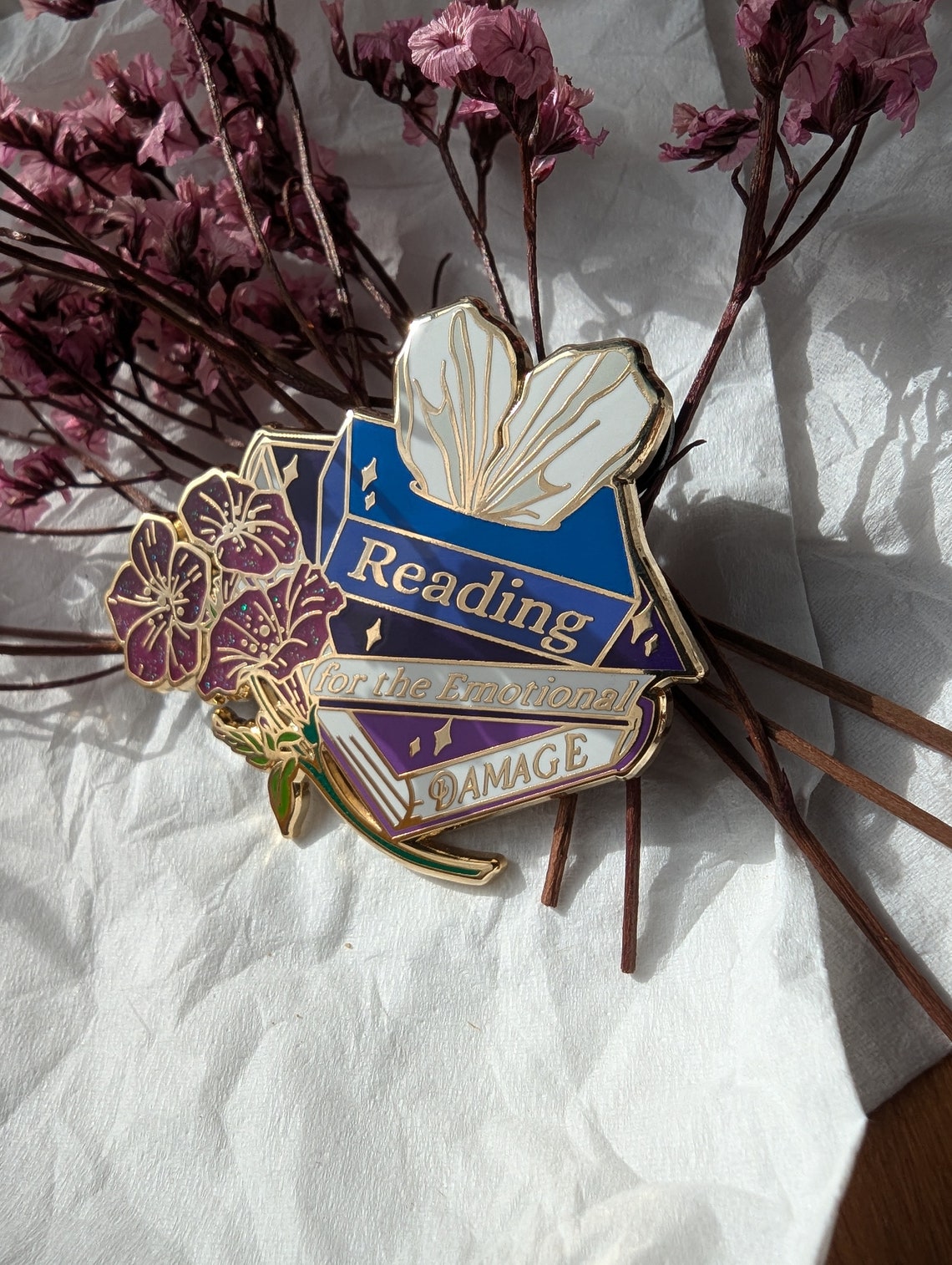 Emotional Damage Enamel Pin, Book Lover Pin Bibliophile Vol 4 - Etsy