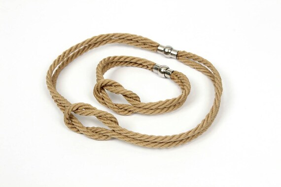 Natural Jute coloured shibari rope inspired collar and | Etsy
