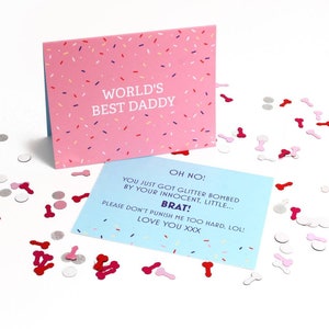World's Best Daddy Glitter Bomb Card. Perfect Way to Brat Your Dom ...