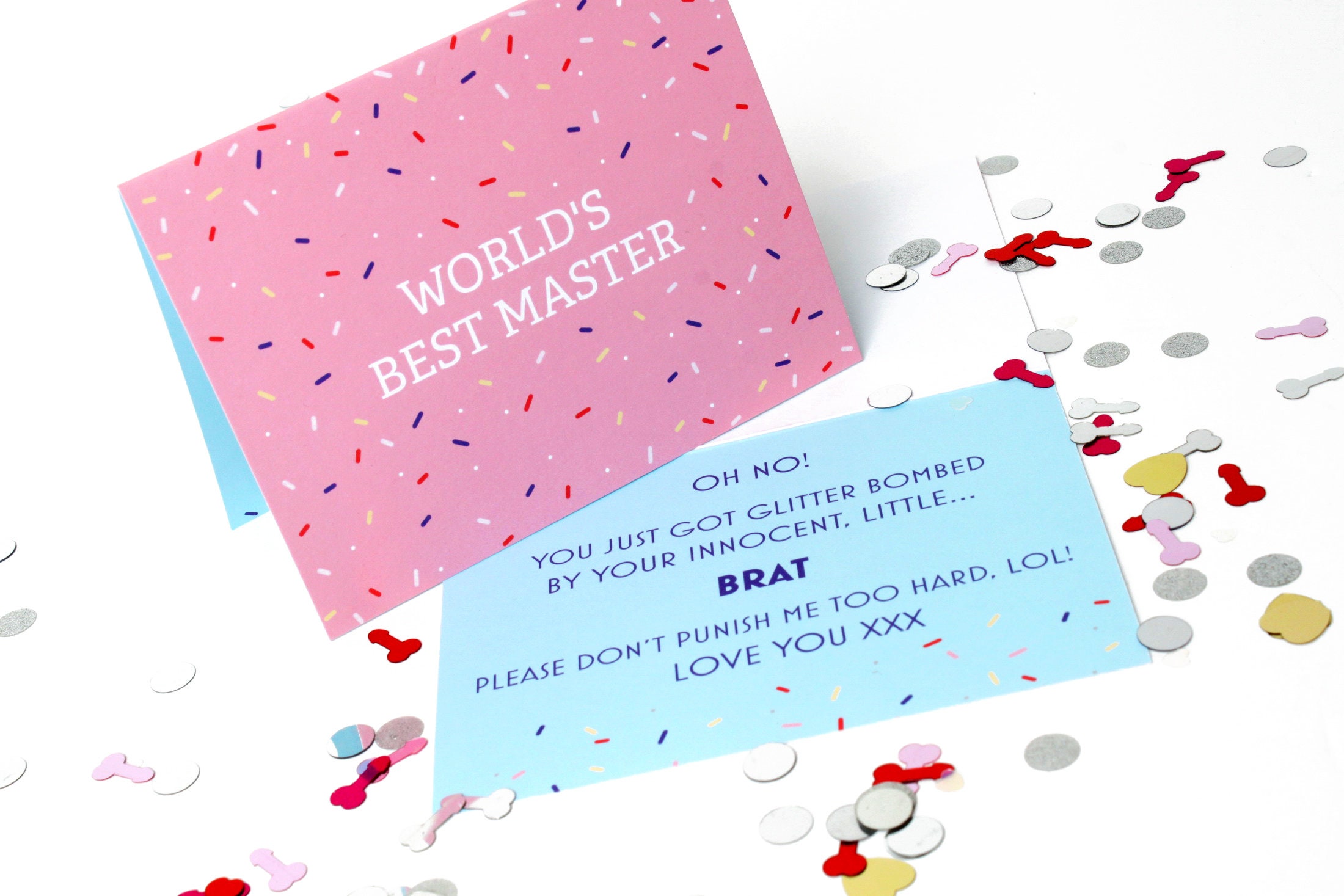 World's Best Master Glitter Bomb Card. Perfect Way to Brat Your Dom ...