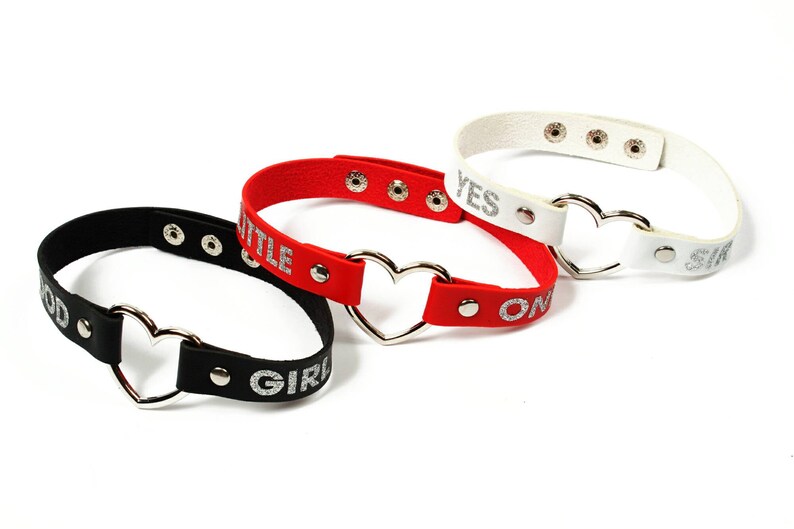 Custom BDSM Collar With Personalised Silver Glitter Text. | Etsy