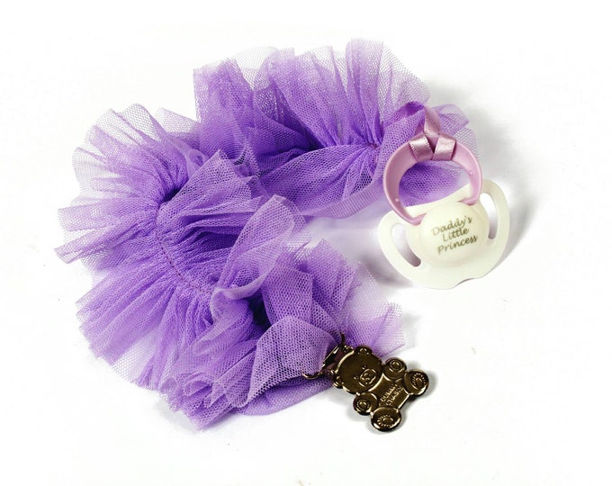 Purple Ruffle Ddlg Paci Clip. Adorable Lilac Pacifier Clips - Etsy