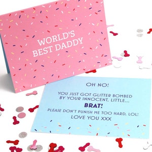 World's Best Daddy Glitter Bomb Card. Perfect Way to Brat Your Dom ...