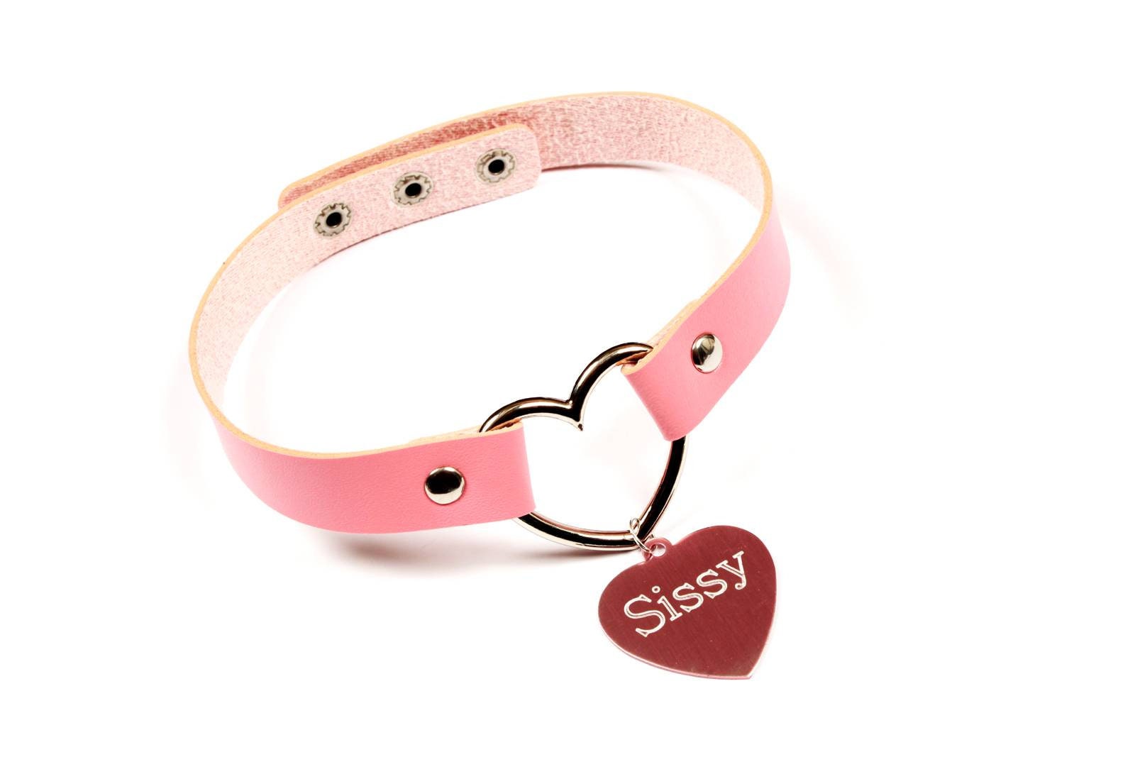 Sissy Collar Pretty Pink Collar For Sissies Bdsm Collar With Etsy