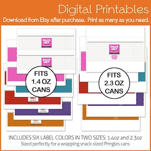 Aqua Net 80s PRINGLES Can Labels -- Small 1.4oz and 2.3oz Cans ...