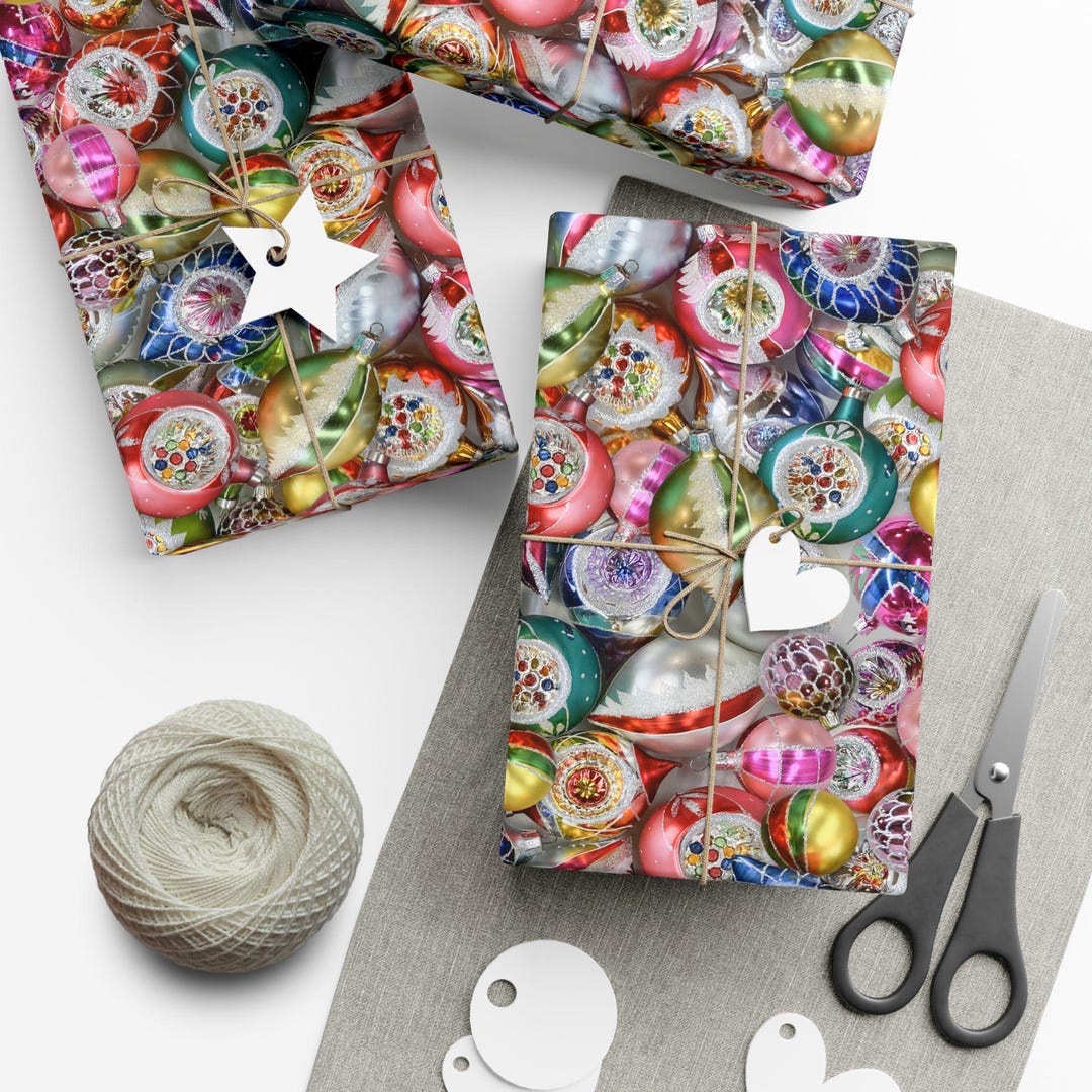 Shiny Brite Ornaments Gift Wrap Wrapping Paper - Etsy