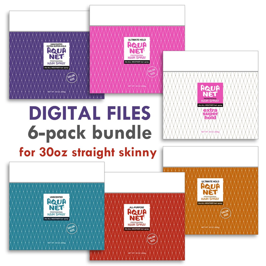 BUNDLE Aqua Net Hairspray 30oz Tumbler Wrap - Six (6) DIGITAL PNG Files ...
