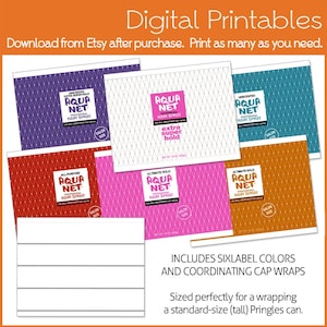 Aqua Net 80s PRINGLES Can Labels -- DIGITAL Printable Party Decor - Etsy